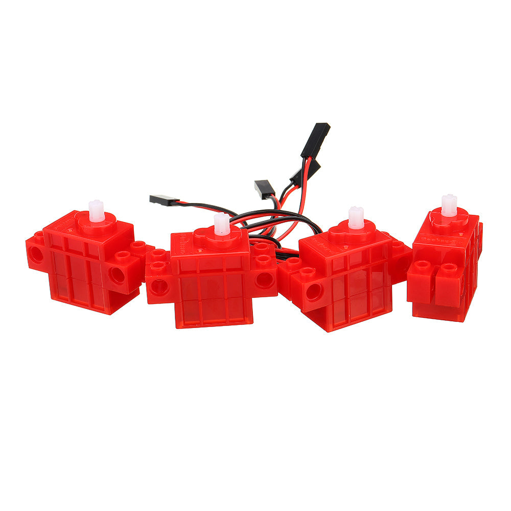 4 Stuks Settenbot Rode Kleur 360 Geekmotor Met Draad Voor Lego Micro 123materialen