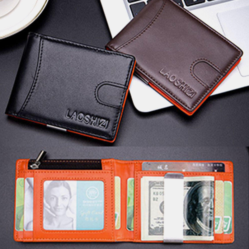 mannen echt leer vintage rfid blokkerende antidiefstal portemonnee kaa ...