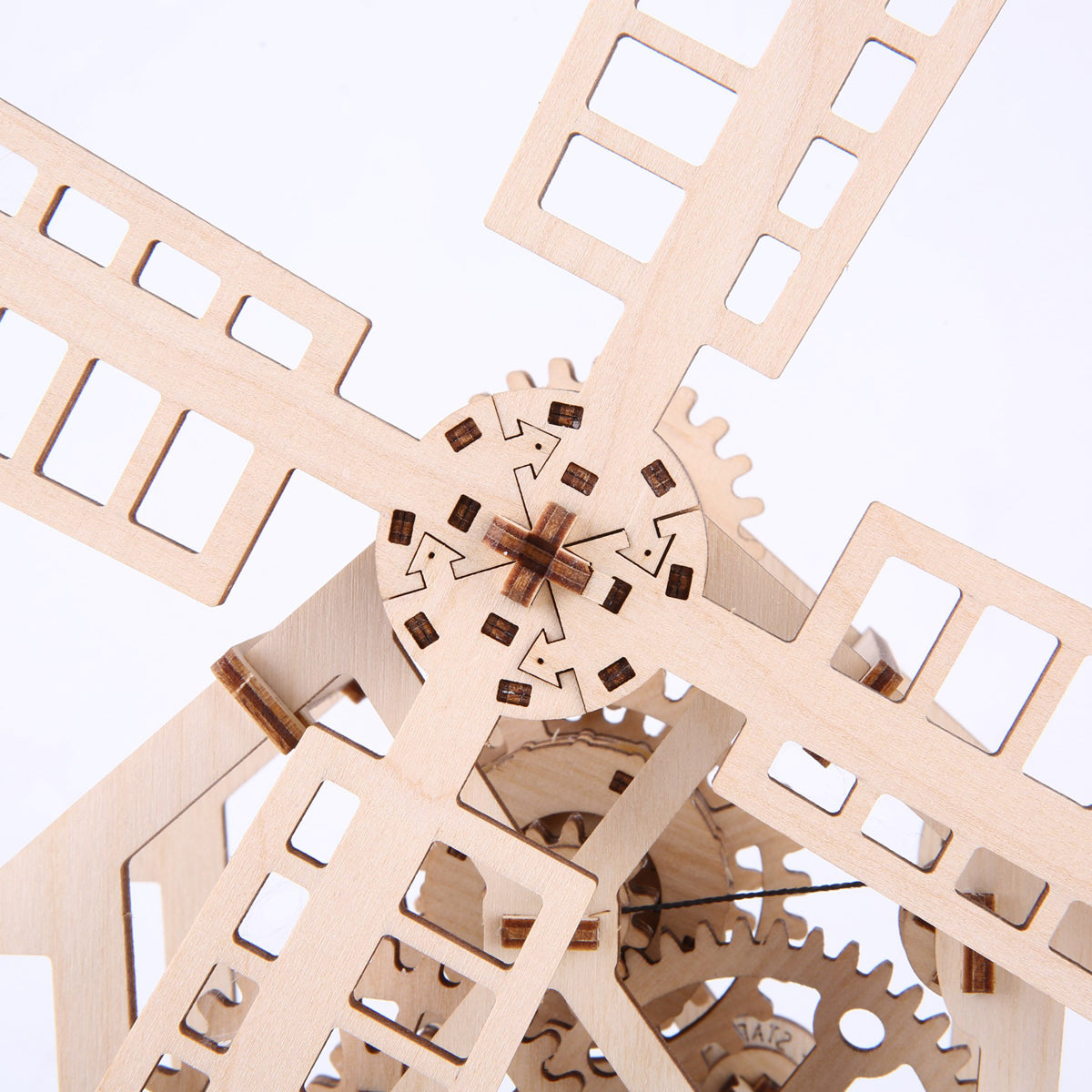 3d houten windmolen puzzel mechanische transmissie model montage speel ...