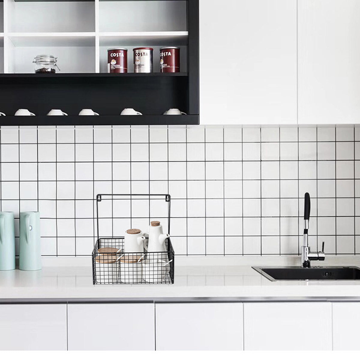 ijzer zeshoekig rooster muur plank rek opslag houder huis muur plank b ...