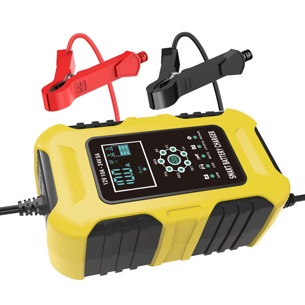 foxsur 12v 10a 24v 5a slimme batterijlader voor motorfiets auto vracht ...