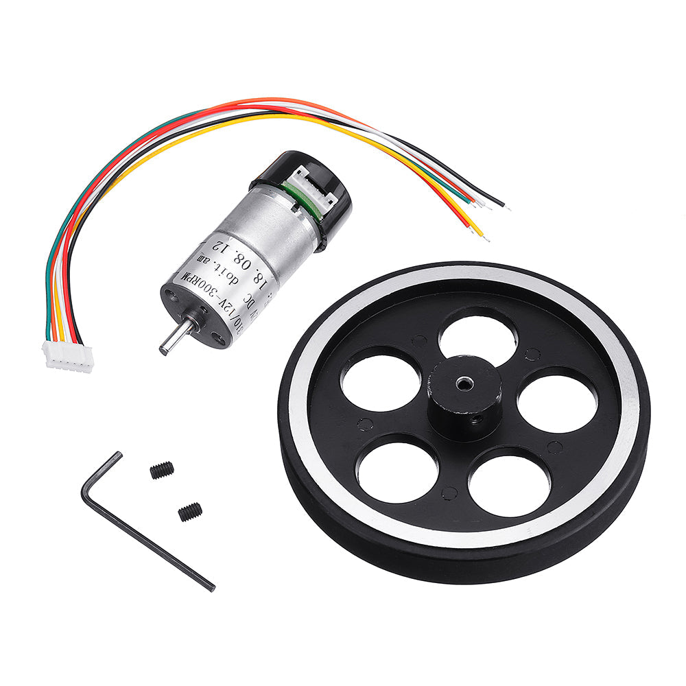 95mm/65mm aluminium frame wiel + 12v dc motor met kabel dhz kit voor s ...