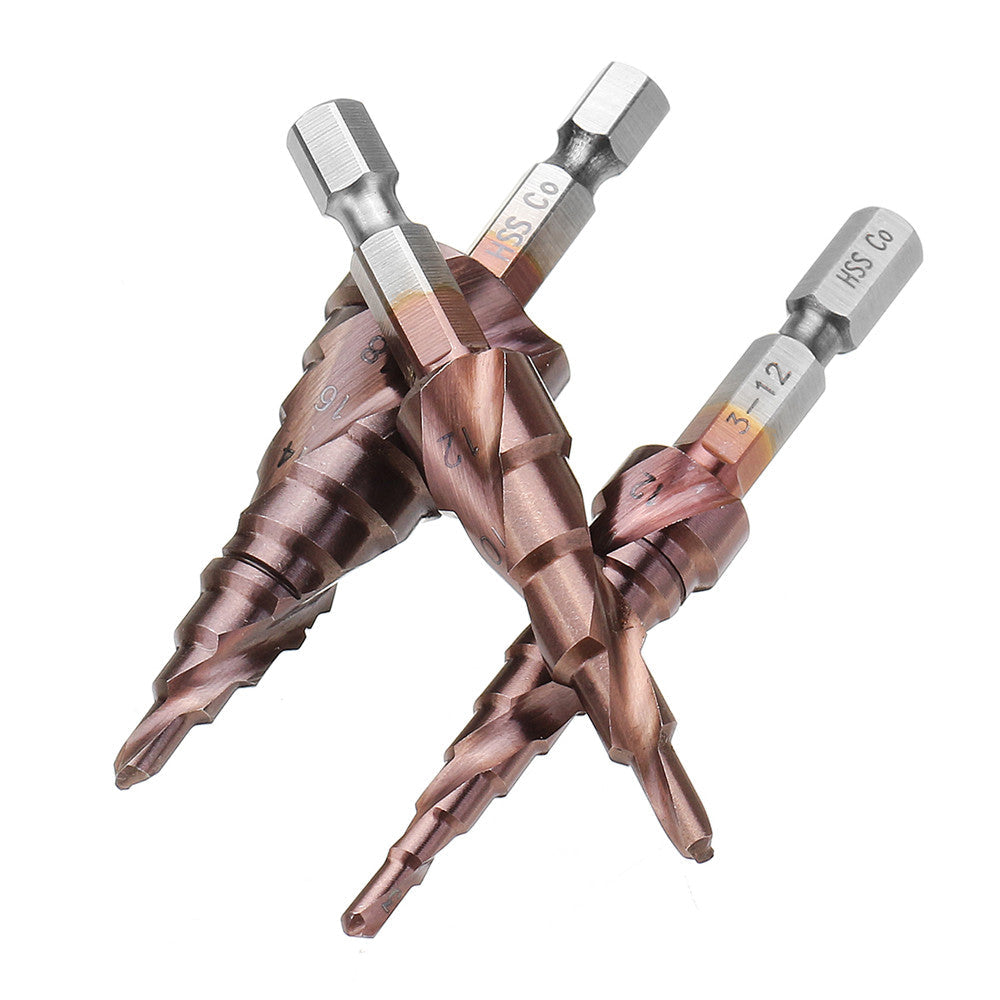 3 stuks m35 kobalt trapboor 3-12/4-12/4-20mm trapboorfrees 1/4 inch ze ...