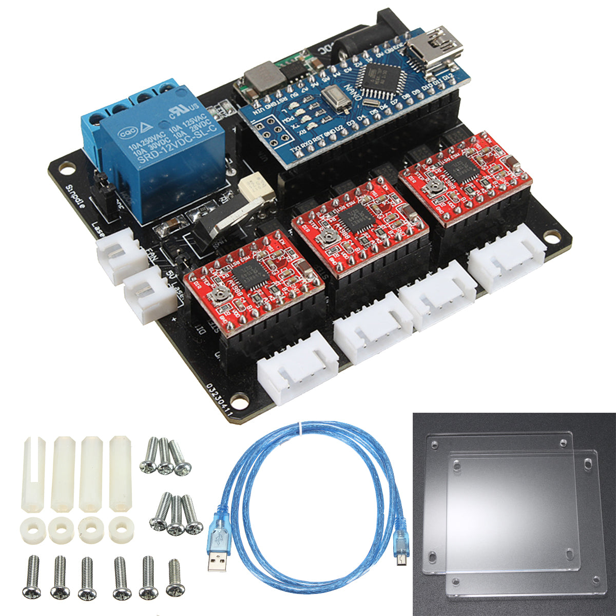 usb 3-assige stepper stappen motor driver board voor lasergraveermachi ...