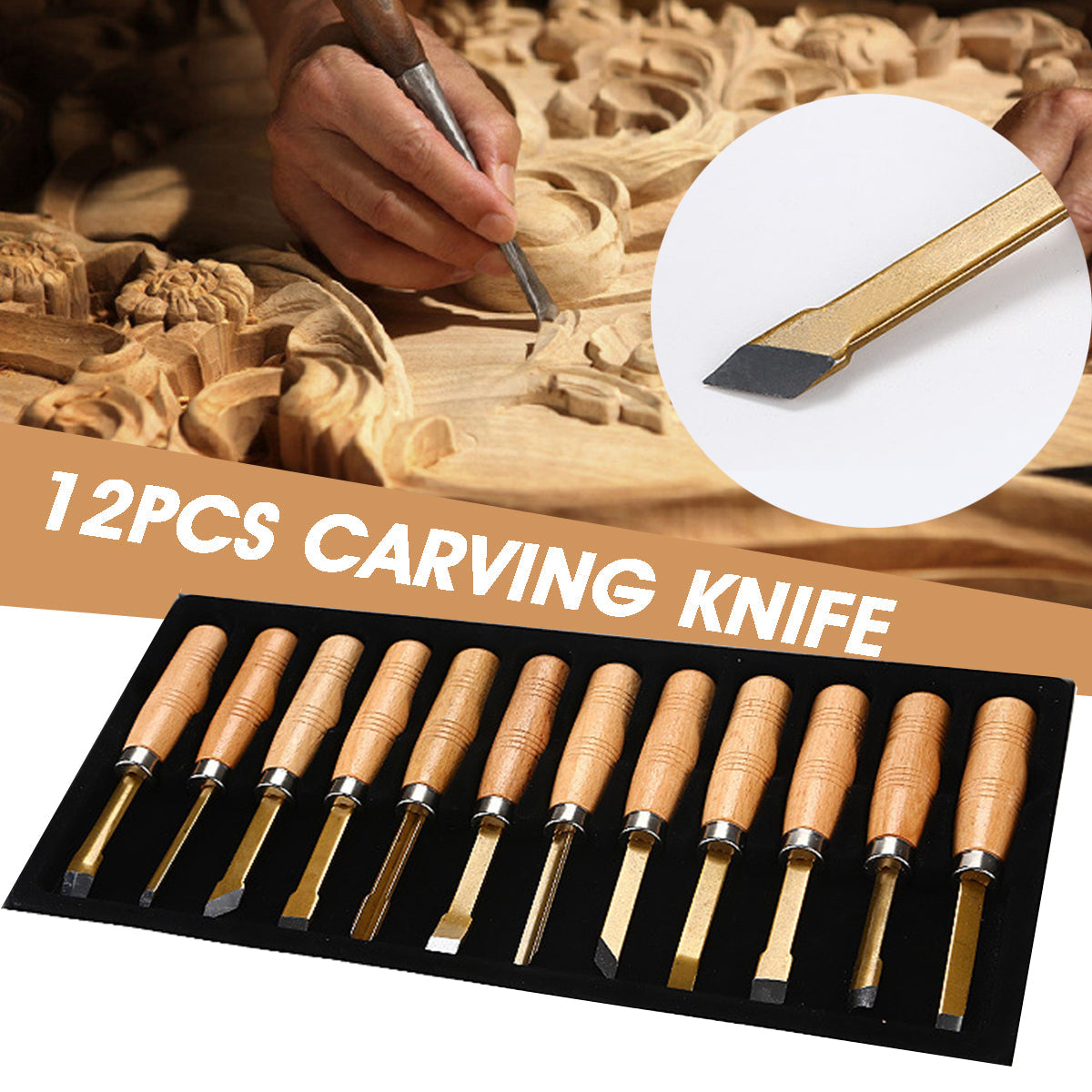 12 stuks carving cutter sk5s staal houtsnijwerk handgereedschap set ...