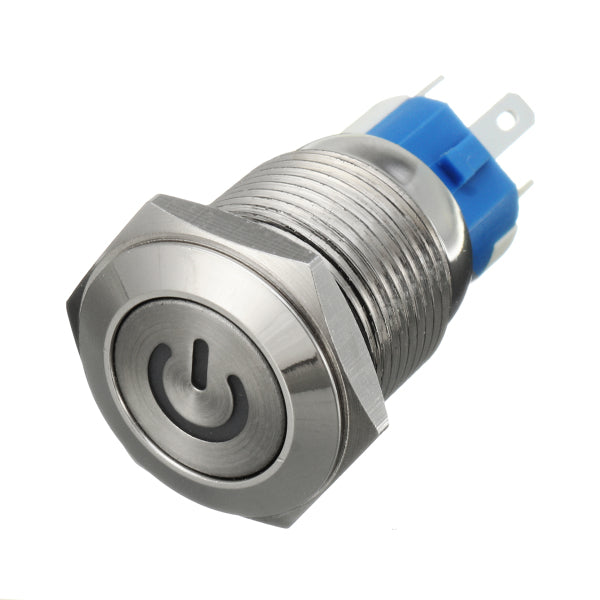 16mm 12v metalen push button switch led latching aan/uit socket plug w ...