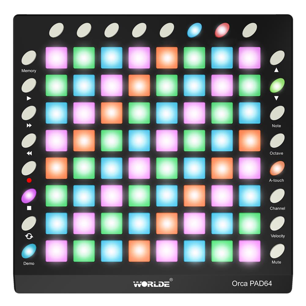 worlde orca pad64 portable midi controller 64 drumpads met usb-kabel ...