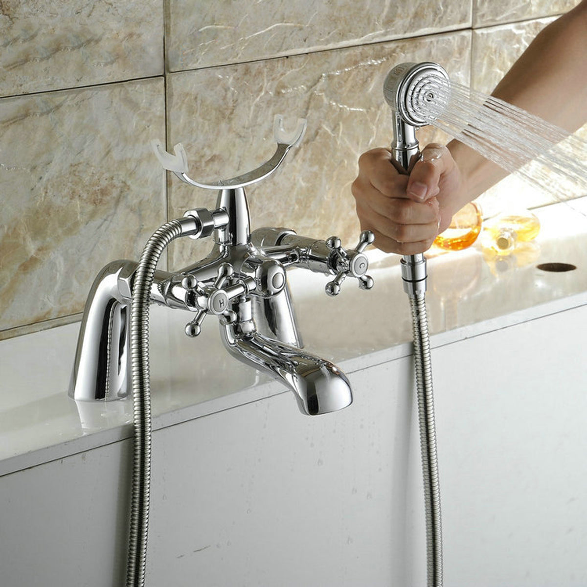 victoriaanse traditionele douchekraan badkamer bad met douche filler m ...