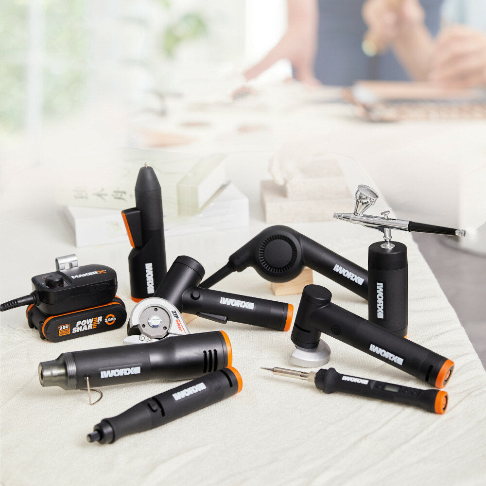 worx 20v makerx tool set rotary tool haakse slijper air brush heteluch ...