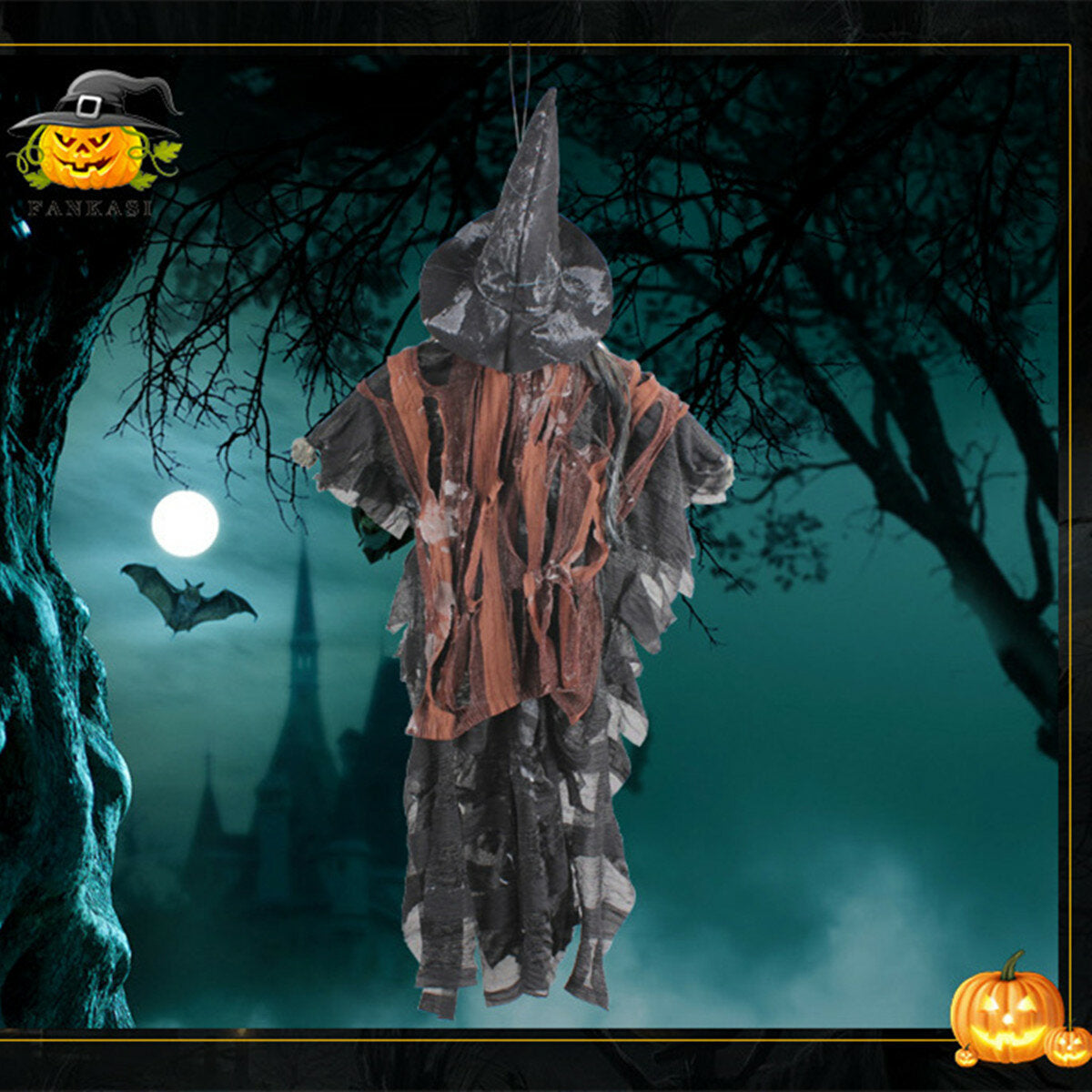 halloween elektrische spraakbesturing hangende ghost schedel heks stem ...