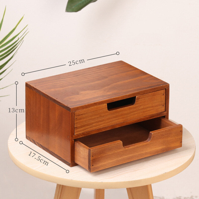4-laags kleine desktop houten opbergdoos met lades bureau organizer vi ...