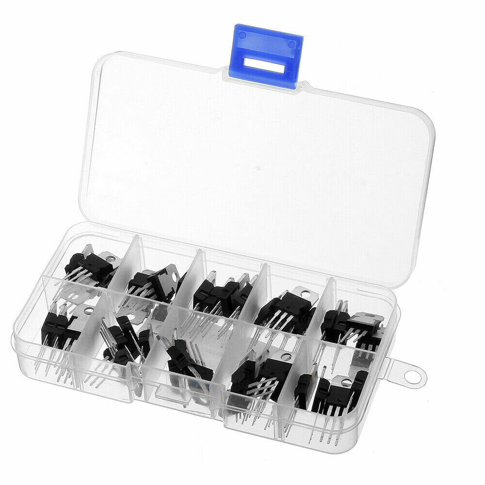 50 stuks transistor to-220 power transistor assortiment kit drie pin t ...
