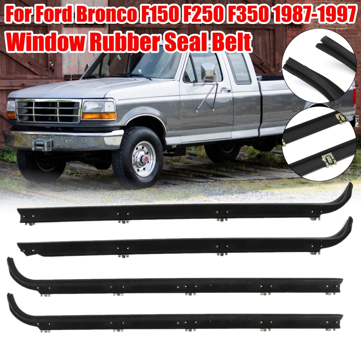 4x inner outer window sweep vilt afdichting tochtstrip voor ford f150 ...