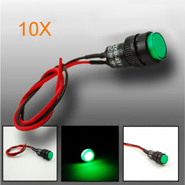 10x10mm universele led-indicator dashboard waarschuwingslampje lamp ...