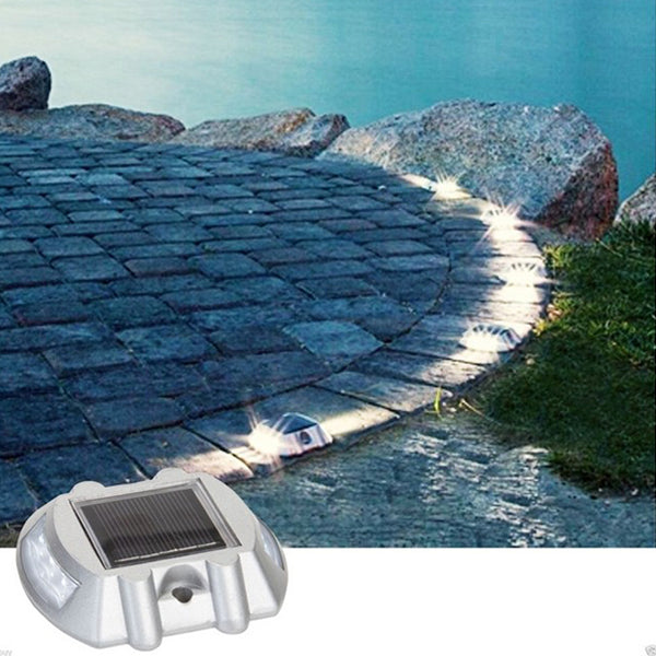 zonne-energie solar wit 6 led weg oprit pad trapverlichting – 123materialen