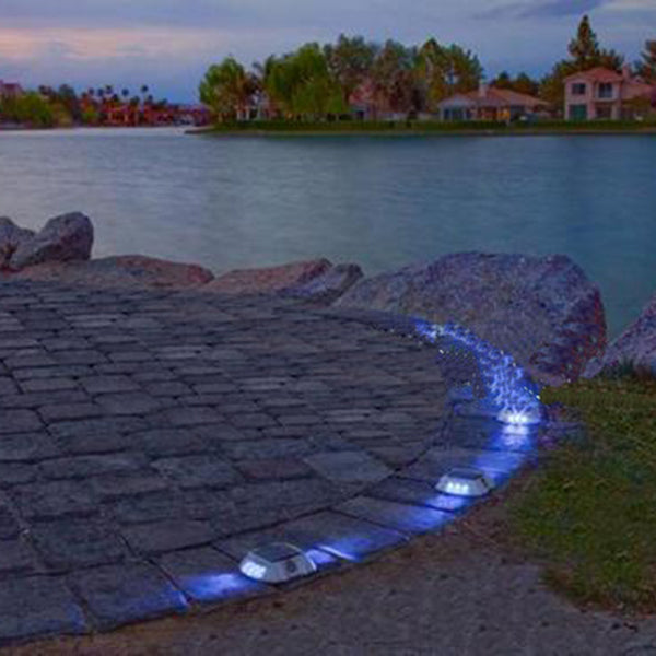 zonne-energie solar wit 6 led weg oprit pad trapverlichting – 123materialen