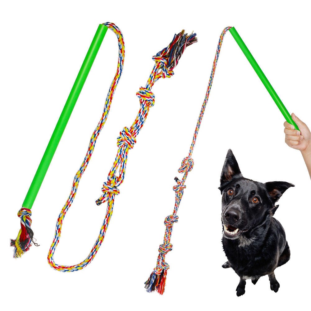 dog rod toy pet teaser kauwtouw interactieve stick colorful rotar outd ...