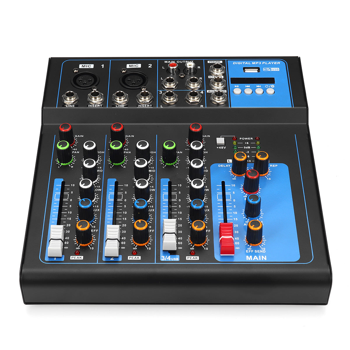 4-kanaals bluetooth professionele audiomixer dj mic mengpaneel eu us p ...