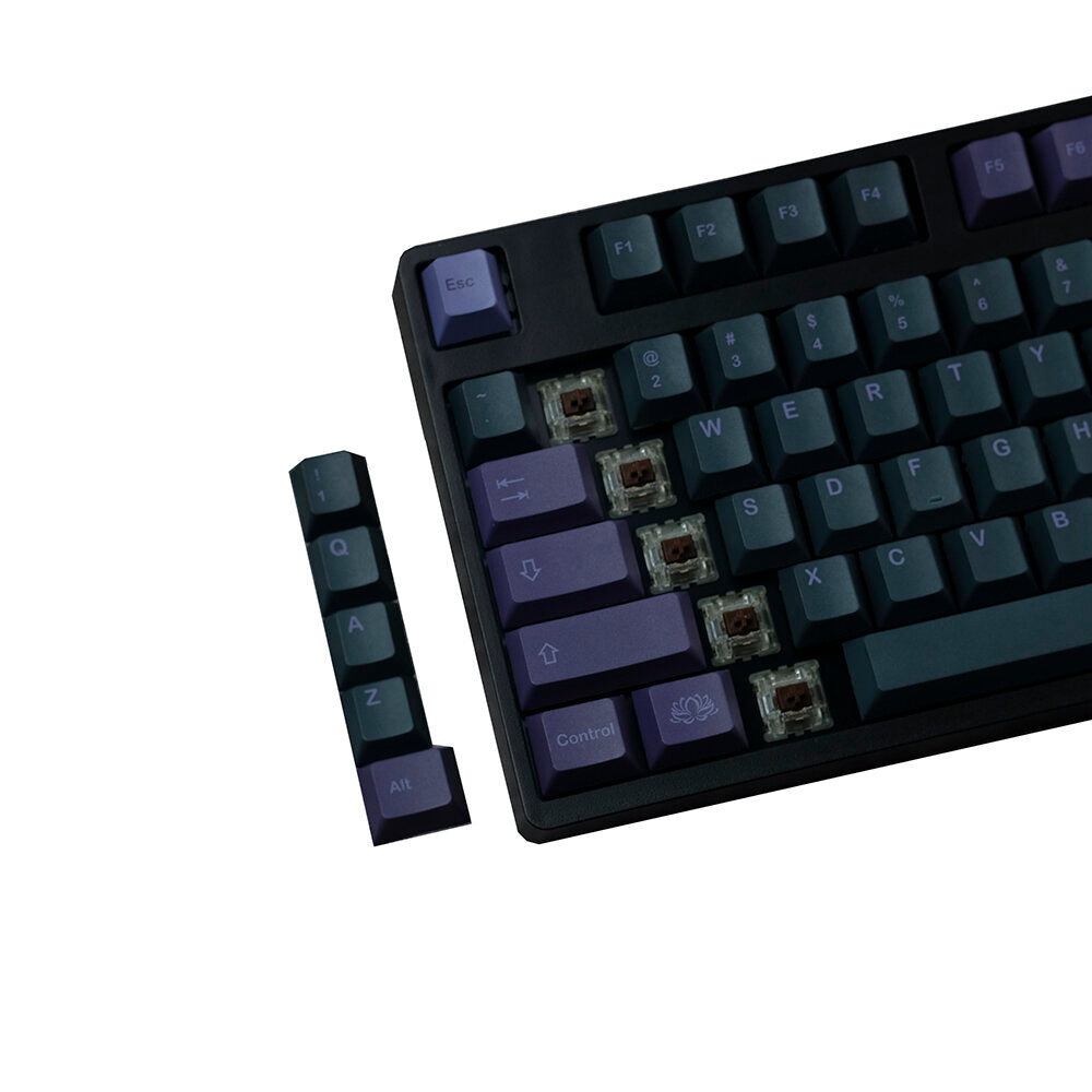 141 toetsen black lotus keycap set cherry profile pbt sublimation cust ...