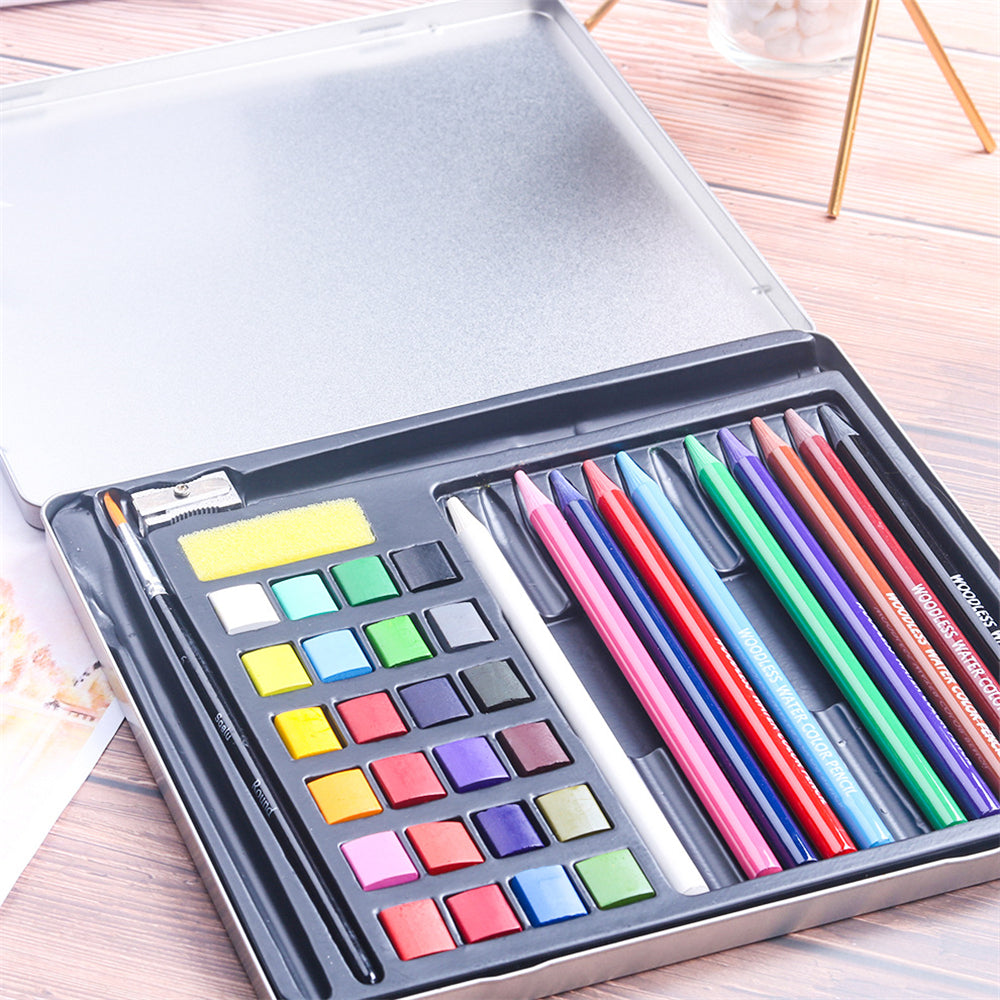 yover ht-wtcp042 42-delige aquarel set 24 kleuren solide aquarel pigme ...
